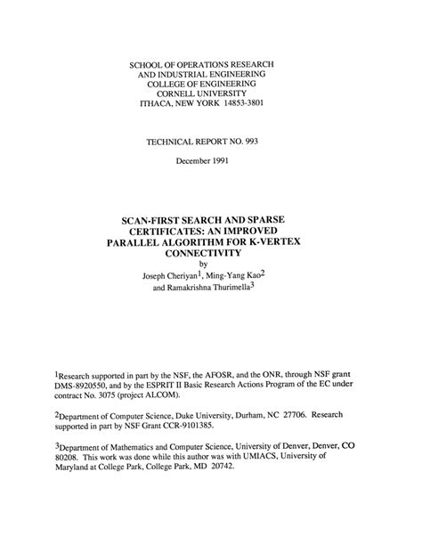 Pdf Scan First Search And Sparse Certificates An Improved Parallel Algorithm For K Vertex