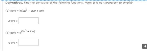 Solved Derivatives Find The Derivative Of The Following Chegg