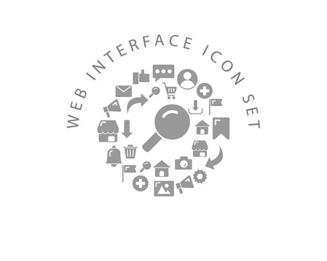 Web Interface Icon Set Design On White Background Vector Art At Vecteezy