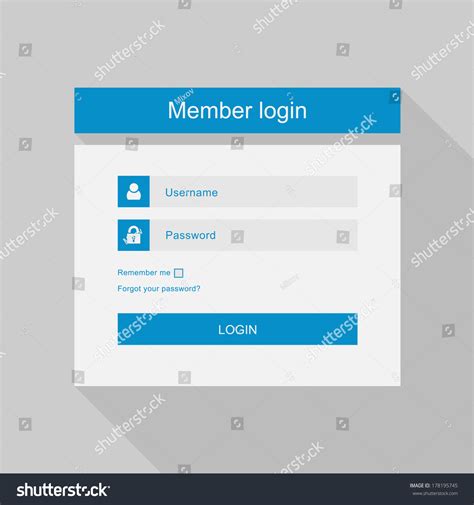 Vector Login Interface Username Password Flat Stock Vector Royalty