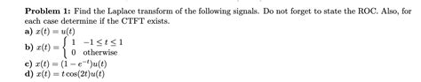 Solved Problem Find The Laplace Transform Of The Chegg