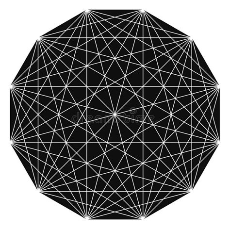 Geometric Polygone Element With Angles Drawn Intersected Lines Star Shape Grid Mesh Stock