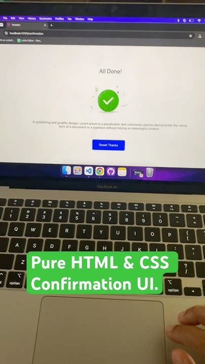 Pure Html And Css Confirmation Ui Shorts Shortsontrending Htmlcss