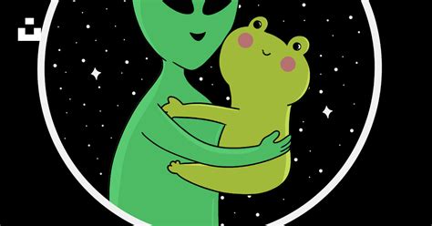 외계인은 귀여운 개구리 친구를 행복하게 안아줍니다 벡터 Unsplash의 무료 이미지