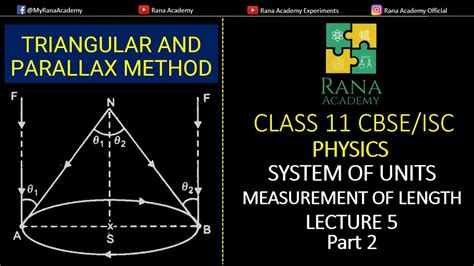 Class Physics Triangular And Parallax Method Units And Measurement Lecture YouTube