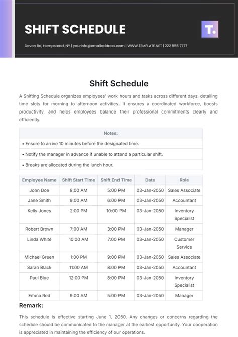 Free Shift Schedule Template To Edit Online