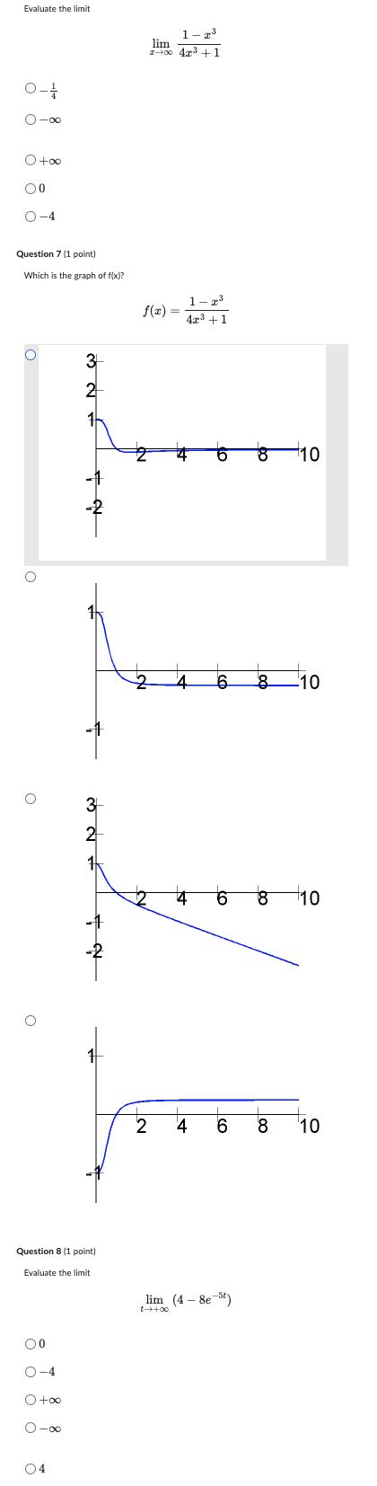 Solved Question 7 1 Point Which Is The Graph Of Fx