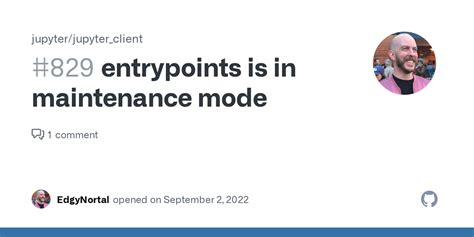 Entrypoints Is In Maintenance Mode · Issue 829 · Jupyterjupyter