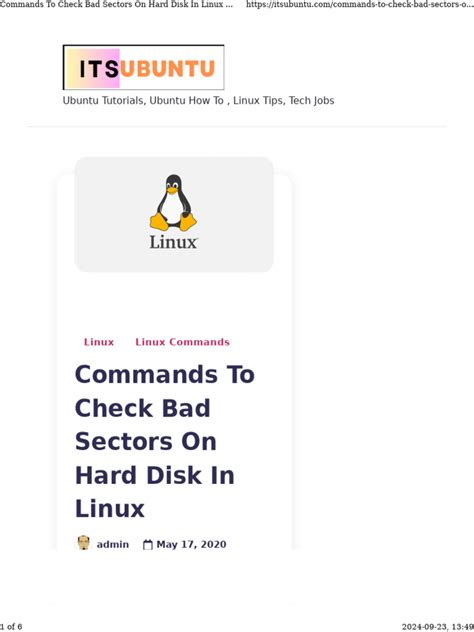 Commands To Check Bad Sectors On Hard Disk In Linux Technology News