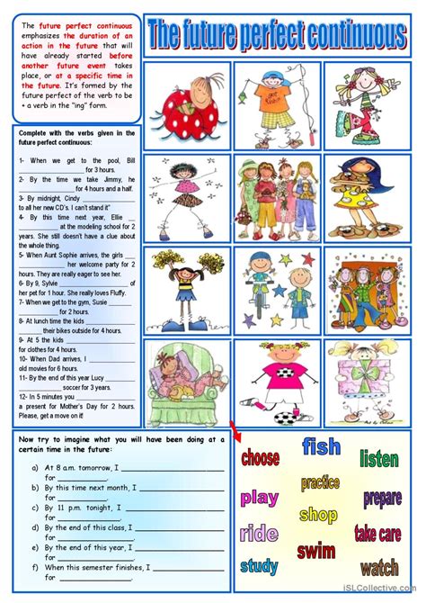 Future Perfect Continuous English Esl Worksheets Pdf And Doc