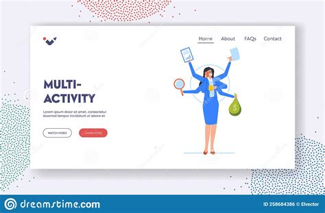Multi Activity Multitasking Time Management Productivity Landing Page Template Effective