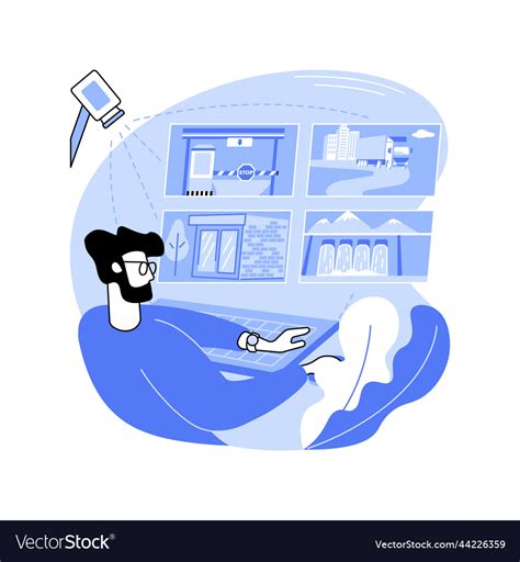 Security Monitoring And Analysis Isolated Cartoon Vector Image