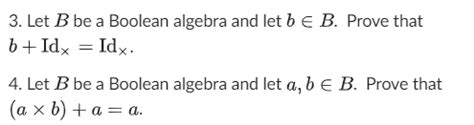 Solved Let B Be A Boolean Algebra And Let BB Prove That Chegg
