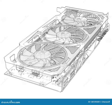 Gpu Card Outline Vector Stock Vector Illustration Of Chip 148109289