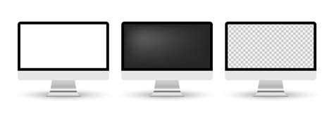Premium Vector Set Of Computer Screen Mockuprealistic Computer Monitorvector Illustration