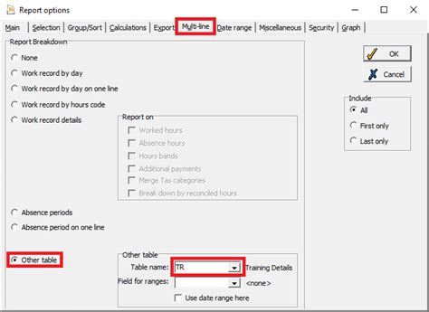 Reporting On Multi Line Tables Help Time Attendance