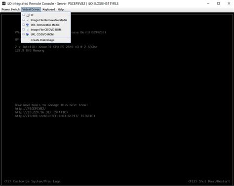 how to open hpe ilo remote console to manage servers remotely