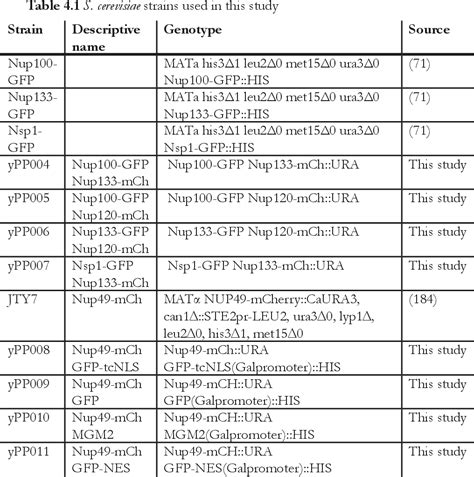 Table 41 From Selectivity Of The Yeast Nuclear Pore Complex Probing