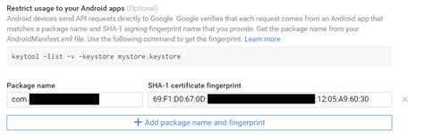 Restricting Usage For An Android Key For A Google API Stack Overflow