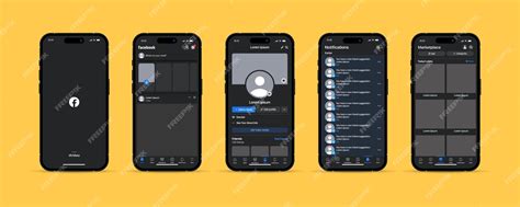Premium Vector | Set facebook screen social media social network ...