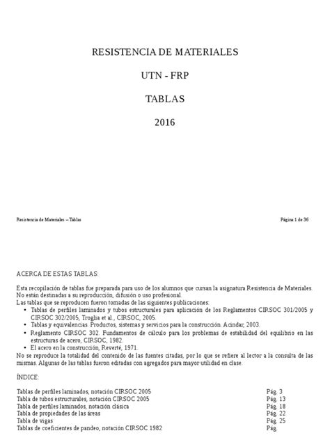 Rm Tablas 2016 Pdf Materiales Ingeniería De Edificación