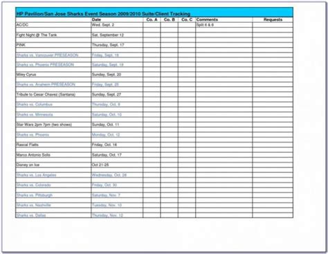 Contract Tracking Spreadsheet Template Free