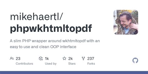 github mikehaertl phpwkhtmltopdf a slim php wrapper around