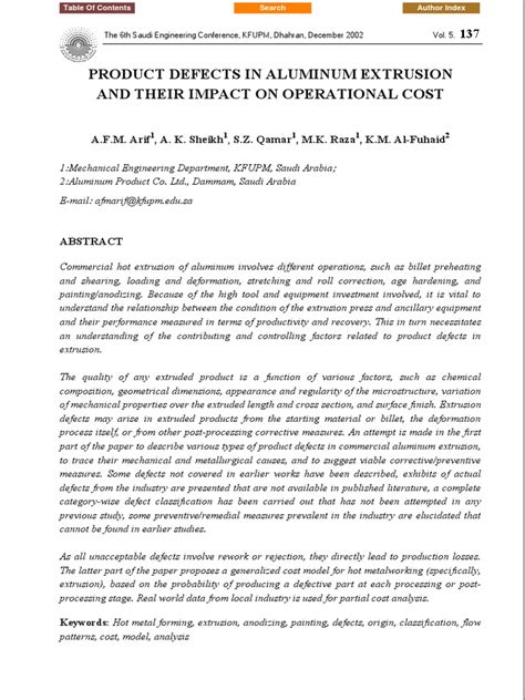 Defect In Alum Extrusion Journal Pdf Extrusion Fracture