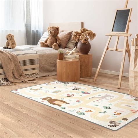 Teppich Waldtiere Freunde Auf Dem Waldweg