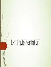 ERP Implementation Pdf ERP Implementation ERP Implementation Implementation Challenges