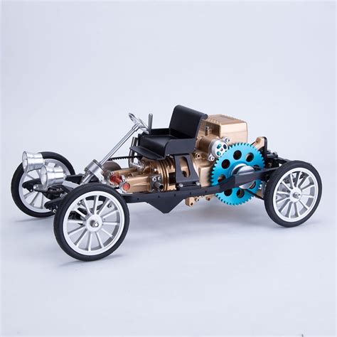 Teching Single Cylinder Steam Car Assembled Model Building Kits Used