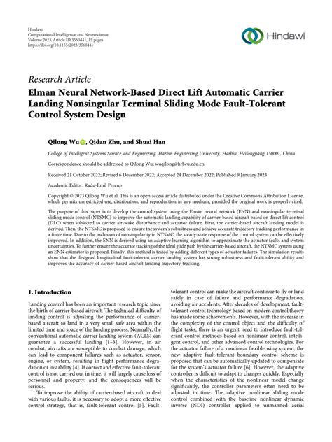 pdf elman neural network based direct lift automatic carrier landing