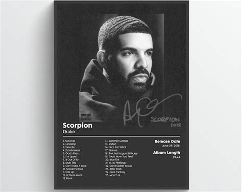 Drake Scorpion Album Poster Etsy