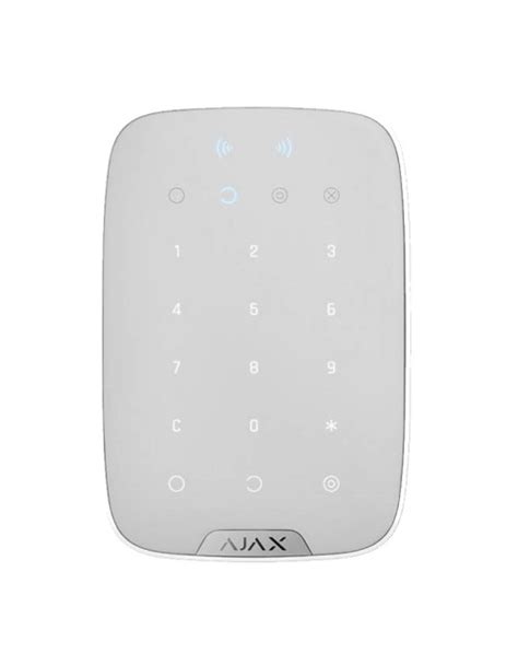 ajax white keypadplus wireless touch keyboard with contactless support