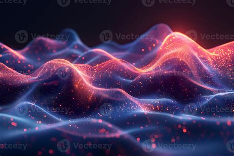 Futuristic Abstract Waveforms With Digital Particles For Tech Posters Or Digital Art 53481031