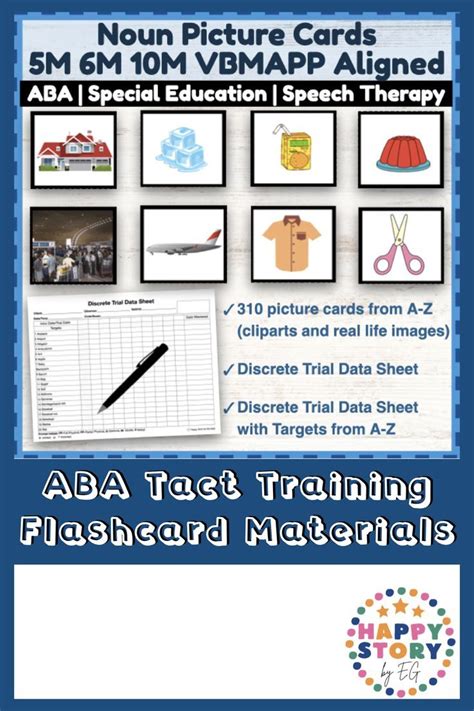 Verbal Behavior Aba Noun Picture Cards For Tact And Listener Responding