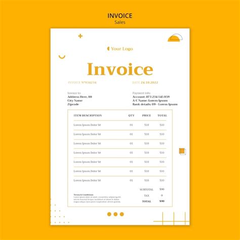 Plantilla De Factura De Venta Dibujada A Mano Archivo Psd Gratis