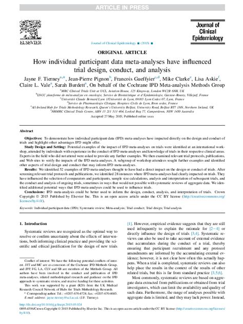 pdf how individual participant data meta analyses have influenced