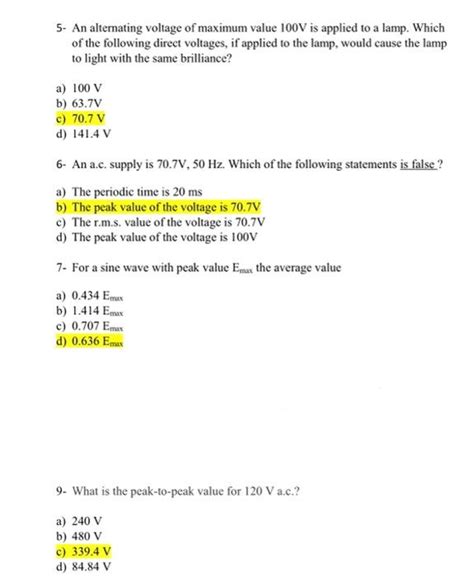 Solved 5 An Alternating Voltage Of Maximum Value 100 V Is Chegg Com