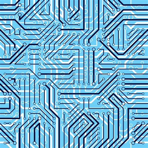 Circuit Board Seamless Pattern Vector Background Stock Vector