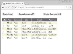 GridView Control In ASP Net