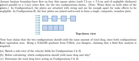 solved assume laminar boundary layer flow on four thin