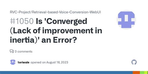 Is Converged Lack Of Improvement In Inertia An Error · Issue 1050