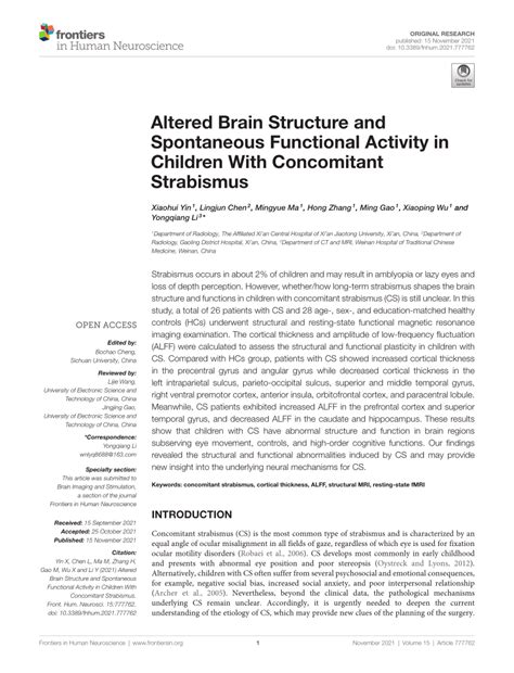Pdf Altered Brain Structure And Spontaneous Functional Activity In