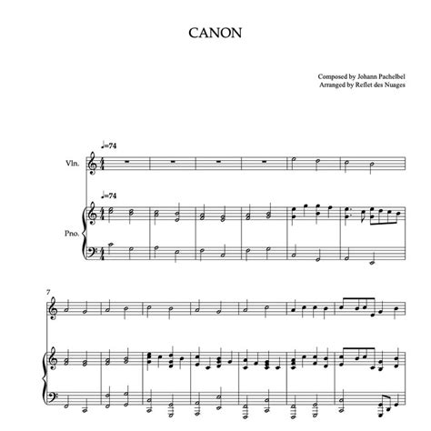 [duet 악보] Canon 편곡 악보 바이올린 피아노 실내악 앙상블 Musicalibra Korea