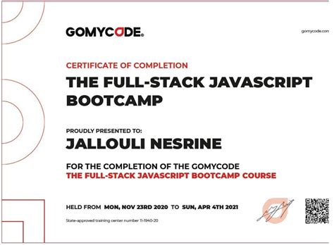 Nesrine Jallouli On Linkedin I Received My Certificate From Go My Code And I Cant Really