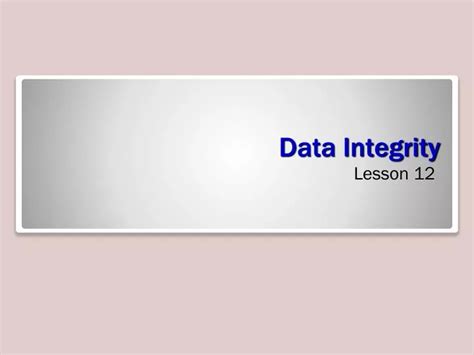 PPT Data Integrity PowerPoint Presentation Free Download ID