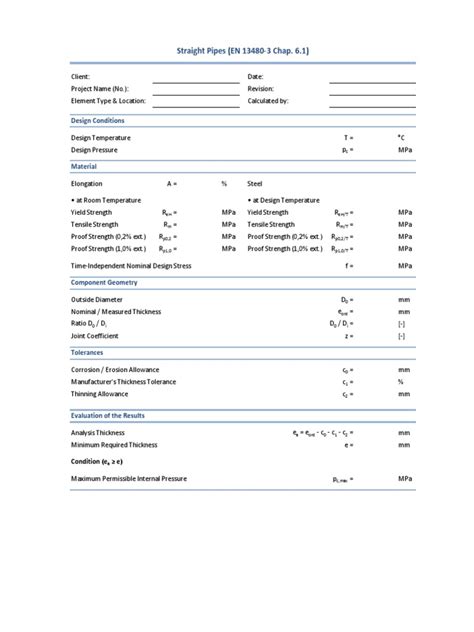 EN 13480-3 Straight Pipes PDF | PDF