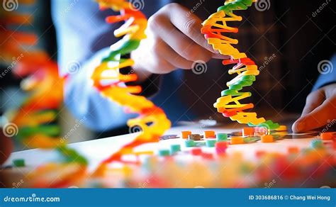 Scientist Working On A DNA Double Helix Model In A Laboratory Stock Photo CartoonDealer Com