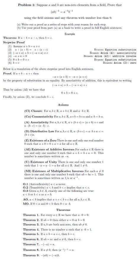 Solved Problem Suppose A And B Are Non Zero Elements From Chegg Com